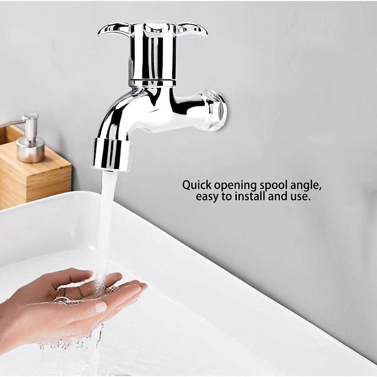 Washbasin Faucet Sink Faucet, Faucet with Single-Outlet and Handle,Suitable for Washing Machine Faucet, Kitchen Sink, Bathroom, Bathtub, Garden