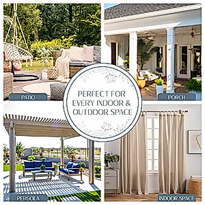 Elrene Home Fashions Rhodes Solid Indoor/Outdoor Window-Curtain Set, 2 Panels, 52 inches X 95 inches, Taupe