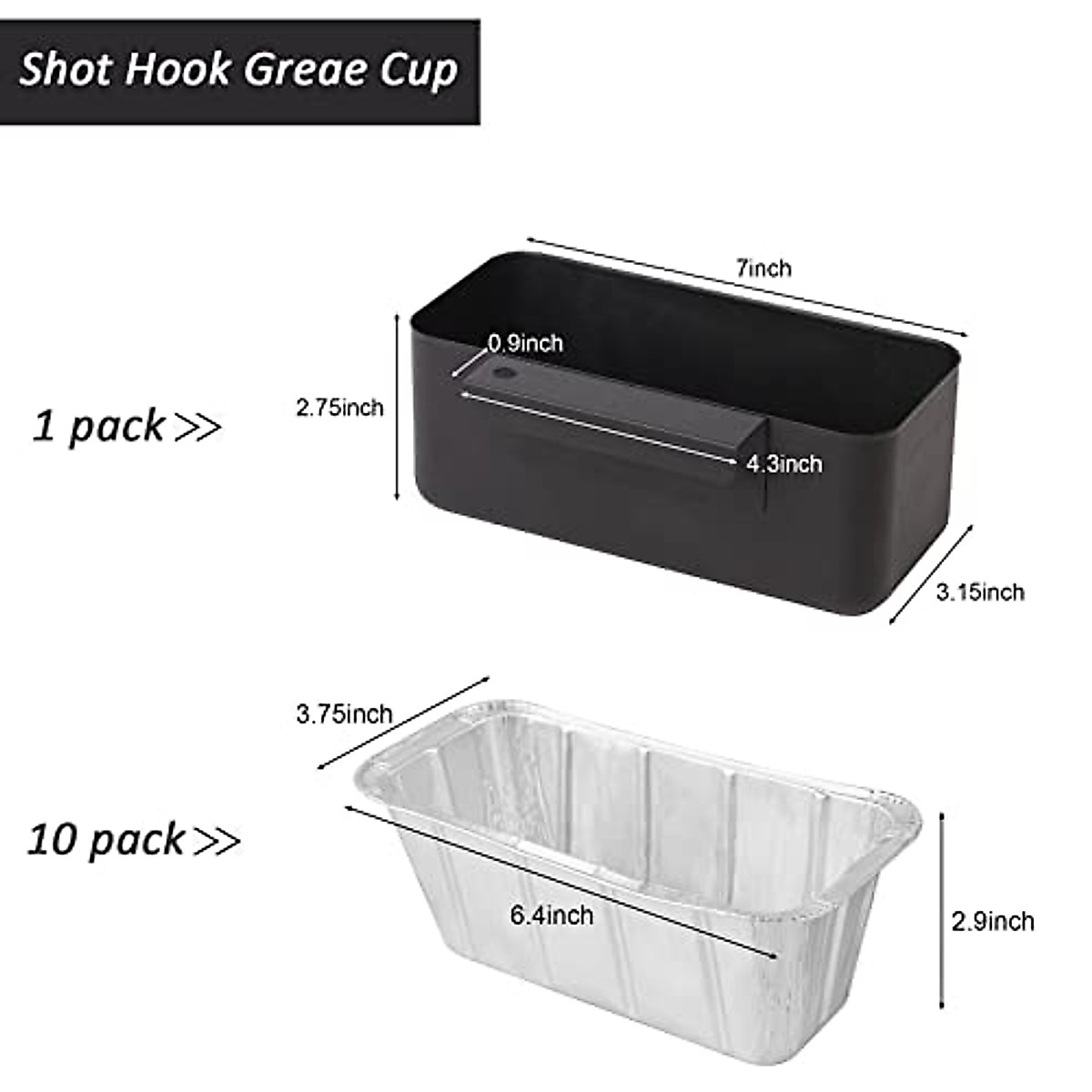 Grease Cup Catcher Pan Compatible with 28" 36" Blackstone Griddle, Grill Collection Drip Pan with 10pcs Disposable Foil Pan Grease Cup Liners Griddle Accessories