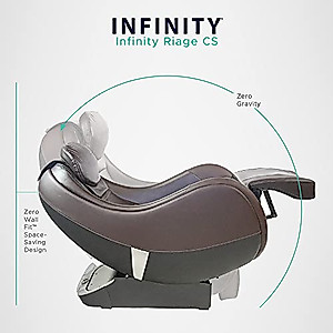 Infinity Riage CS, Compact Shiatsu Massage Chair, Featuring Zero-Gravity Recliner, Lumbar Heat, and Four-Node Massage Robot, Tapping, Kneading, Roller-Massaging Techniques (Brown)