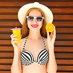 10 Pieces Silicone Cup Lid Mug Cup Cover Hot Drink, Seal Airtight with Spoon Holder Design for Glass Cup Coffee Cup, 5 Bright Colors