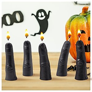 Laffact Halloween Finger Scented Candle - Black Glory Hand Finger Novelty Scented Candle, Realistic Fingers Pine Scented Natural Soy Wax Candle, Halloween Party Gift Horror Fingers Decor for Home