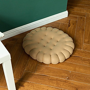 vctops Round Super Soft Comfy Seat Cushion Biscuit Shaped Chair Pad Tatami Floor Cushion for Yoga Living Room Balcony Office (Beige, 20"x20")