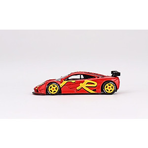 True Scale Miniatures McLaren F1 GTR Red with Yellow Graphics 1996 Presentation Limited Edition to 5040 Pieces Worldwide 1/64 Diecast Model Car