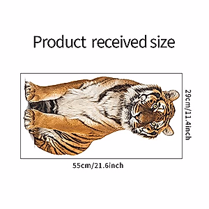 ROFARSO Lifelike Cool Tiger Jungle Animal Wall Stickers Removable Wall Decals Art Decorations Decor for Bedroom Living Room Murals