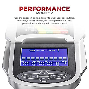 Sunny Health & Fitness Magnetic Elliptical Trainer Machine w/Device Holder, Programmable Monitor and Heart Rate Monitoring, 330 LB Max Weight - SF-E3912