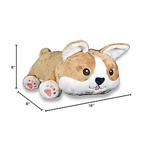 Funpanions Weighted Stuffed Animals – 4LB Cute Plush for Adults, Teens & Kids - Large Corgi Dog, Machine Washable w/Removable Inner Weight