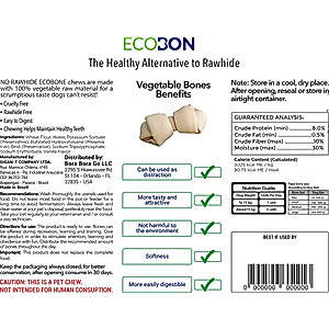 Ecobone Mini Super Premium Vegetal Chew Bones, Rawhide Alternative for Dogs, Highly Digestible 11.99oz/340g (2-3 inches - 16 Count)