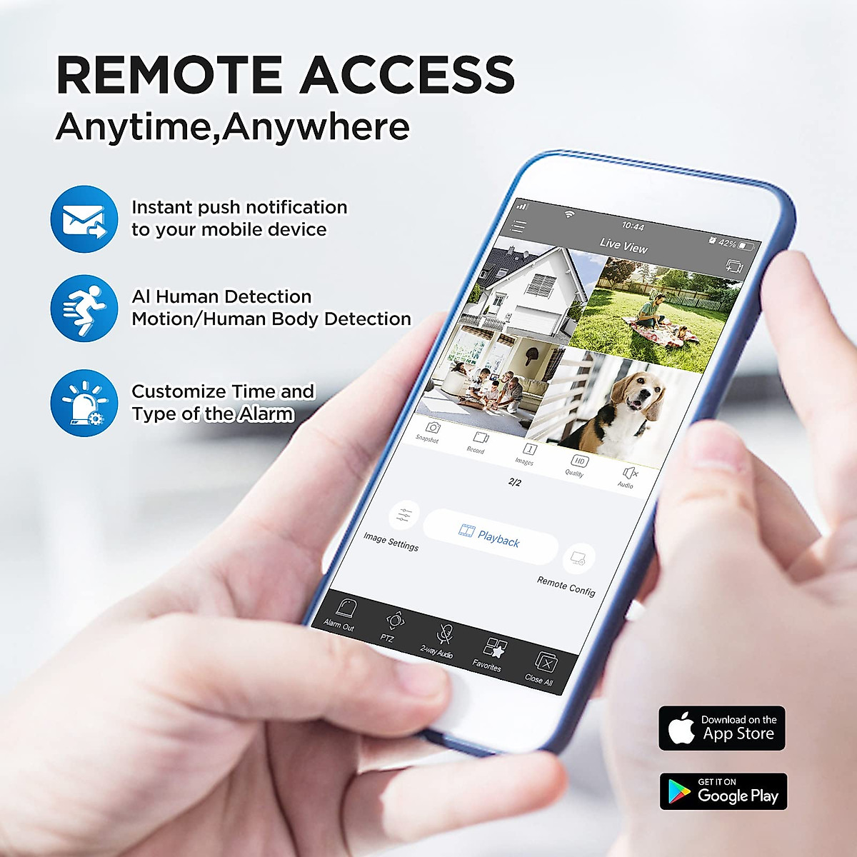 GWSECU 4K 16 Channel PoE Home Security Camera System, 4K/8MP Video Surveillance NVR with 4TB HDD, 16PCs 5MP 2.8mm 110° Wide Angle Person Detection IP Dome Cameras Business 24/7 Audio Recording