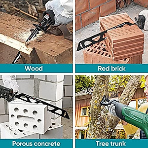 Demolition Masonry Reciprocating Saw Blades Hard Alloy Saw Blades for Cutting Brick,Wood,Metal,PVC Tube,Porous Concrete,Power Tools Accessories (12in/300mm)