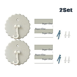 MOU Ceiling Mosquito Net Hooks Super Glue Dome Mosquito Net Hooks Ceiling Hooks Bed Canopy Hooks for Home, Easy to Install and Use Bedding Accessories Nail-Free Hook (2set)