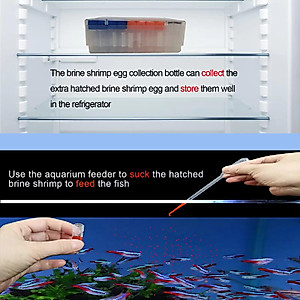 Saricho brine Shrimp Egg Dispense Storage Bottle kit for brine Shrimp Hatchery with 50 brine Shrimp Egg Collection Bottles,Bottles Holder,3 Aquarium feeders,2 Automatic Feeding Bottles,Collecting net