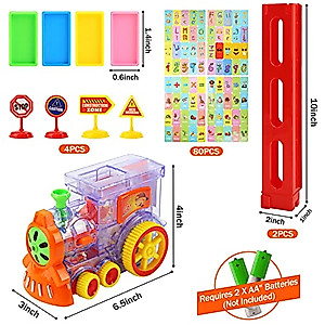 MCPINKY Domino Train Set for Boys 4-6,Toddler Toys Domino Rally Train Building and Stacker with 2PCS Domino Sleeve for Christmas Birthday Gifts Boys,Girls Age 3-8