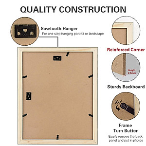 Golden State Art, 11x14 Black Photo Wood Frame with Real Glass and White Mat for 8x10 Picture