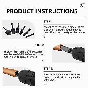 Hymnorq HVAC Tube Swaging Tool 6PC Drill Bit Set, Copper Pipe Expander Bit for Air Conditioner Repairing, Include 7/8 3/4 5/8 1/2 3/8 and 1/4, Hex Shank for Impact Drill and Power Drill