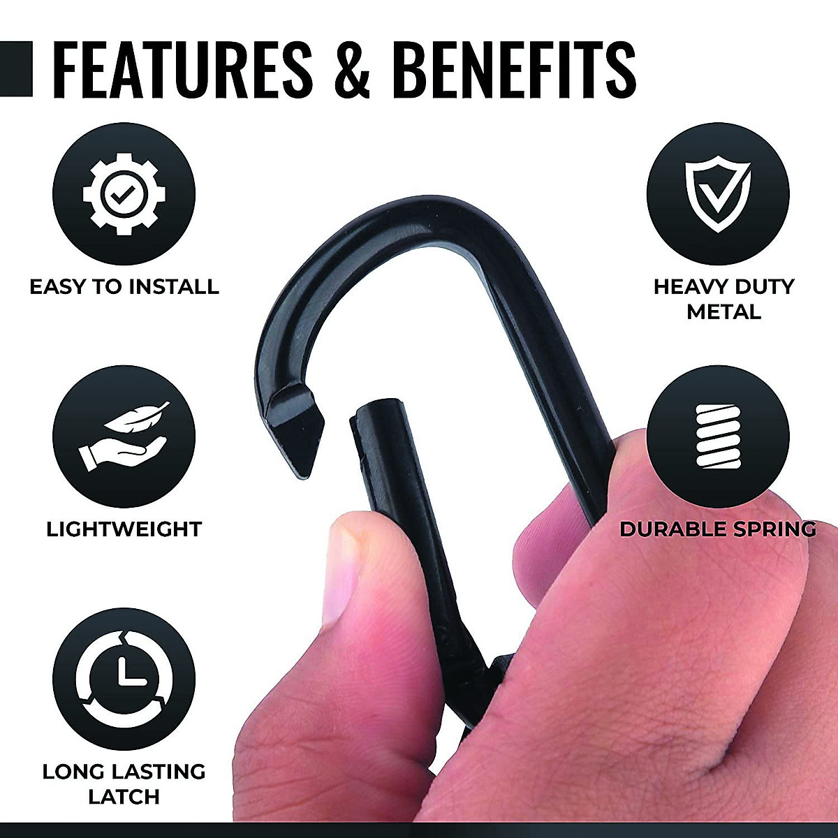 Baby Stroller Hooks,2 Pack Mommy Hook for Stroller for Hanging Diaper Bags,Purse,Stroller Organizer,Leather Stroller Hooks,Suitable for All Strollers and Trolleys Universal Stroller Clips (Black)