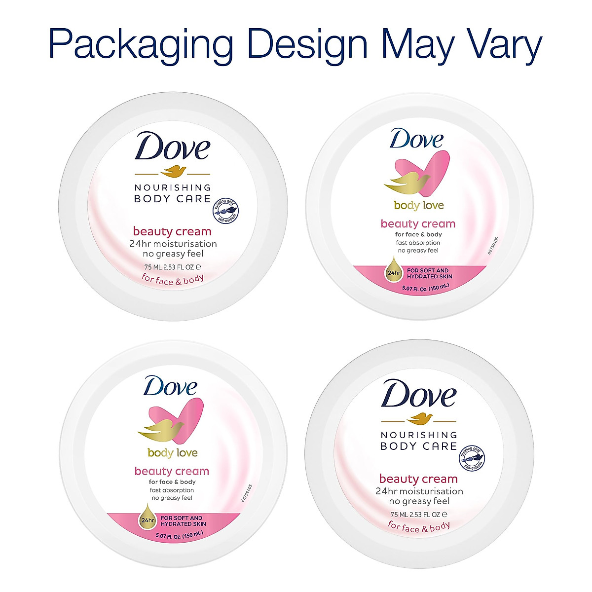 Dove Body Love Beauty Cream, Lightweight, Fast-Absorbing Face and Body Cream for Normal to Dry Skin, 24-Hour Moisture, Luxuriously Scented Face Cream, Hand & Body Lotion, 5.07 Fl Oz (Pack of 3)