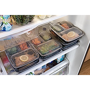 Meal Prep Haven 3 Compartment Airtight Lid Food Containers, 32 oz, Multicolored