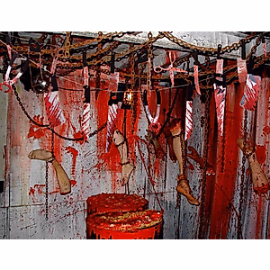 Halloween Party Decorations Bloody Banner: Horror Scary Garland Decor for Creepy Movie Theme Birthday Carnival Spooky Props Supplies, 4PCS