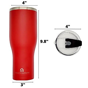 40 oz Tumbler Stainless Steel Double Wall Vacuum Insulated Tumbler With Spill Proof Lid and Straw (Red)