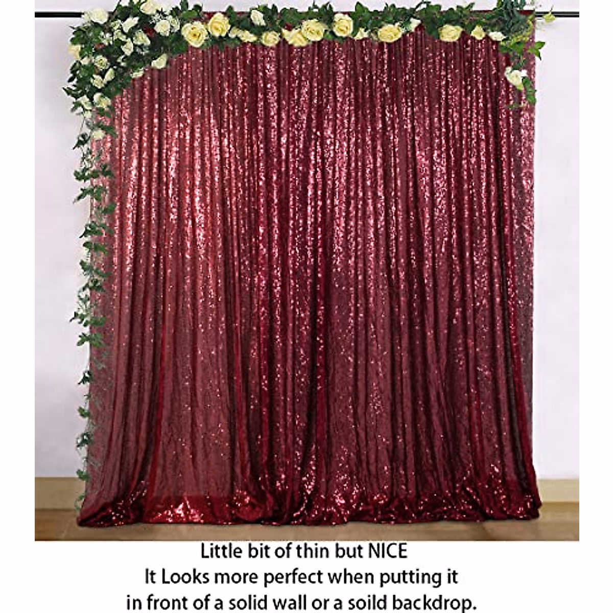 Backdrop Curtain 8FTx10FT Burgundy Sequin Backdrop Bridal Shower Backdrops Wine Sparkle Glitter Backdrop Shimmer Backdrop Blackout Window Curtains Photo Backdrop Curtains Christmas Backdrop
