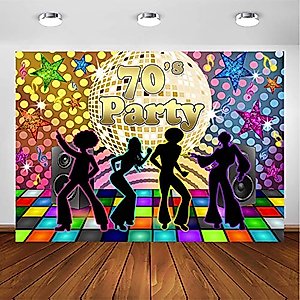 Avezano Back to 70s Party Backdrop for Adults Disco Party Decorations 1970's Retro Disco Ball Let's Glow Crazy Neon Dance Night Photoshoot Photo Booth Photography Background (7x5ft)