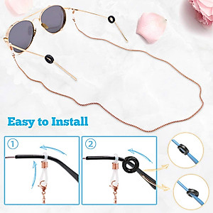 Eyeglass Chain - Kalevel Stainless Steel Sunglass Strap Eyeglass Strap Holder (Gold)