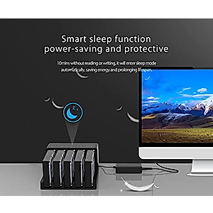 ORICO 5 Bay Docking with Clone USB 3.0 to SATA External Hard Drive 5 Bay Docking Station with Duplicator Offline Clone Function for 2.5 or 3.5in HDD/SSD Max Support 5X 16TB [6558US3-C]