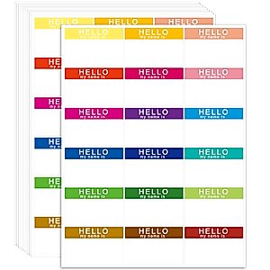 630 Pcs Name Tags Sticker, Hello My Name is Stickers 18 Color, Name Tag Stickers, Hello My Name is Name Tag, Name Tags Sticker for Themed Party School Office Home 3"x2" (630)