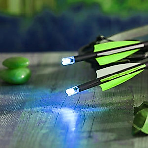 Ellen Archery Lighted Archery Nock Out Crossbow Half Moon Nock with Precision Bushings to Fit The 4 Most Common Carbon Bolts - .285Inch.297Inch .300Inch and .305Inch ID Bolts(Pack of 3) (Blue)