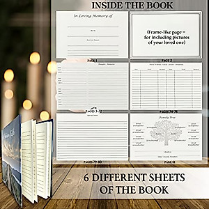 Funeral Guest Book | Memorial Guest Book | Guest Book for Funeral Hardcover | Guestbook for Sign in, Celebration of Life Memorial Service | Funeral Guest Sign Book with Memory Table Card Sign Included (Mountain Top)
