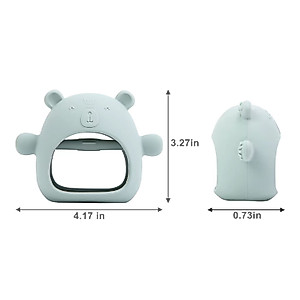 PandaEar Silicone Baby Teething Toys| Baby Hand Teether Mitten for Sucking Needs| Baby Chew Toys Hand Pacifier for Soothing Teething Pain Relief (Brown Green)