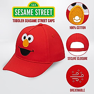 Elmo Toddler Hat for Boys, Sesame Street Toddler Baseball Cap, Sesame Street Toddler Baseball Hat with Elmo