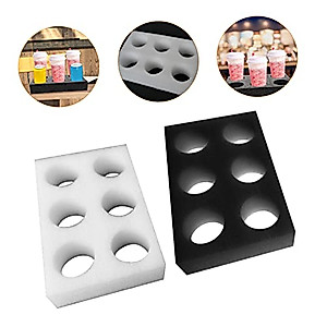 2pcs Milk Tea Cup Holder Cup Drink Carrier Tray Coffee Cup Fixing Holders 4 Cup Holder Drink Carriers Hot Drink Holder Car Cup Holder Outdoor Cup Tray Insulation Pearl re-usable