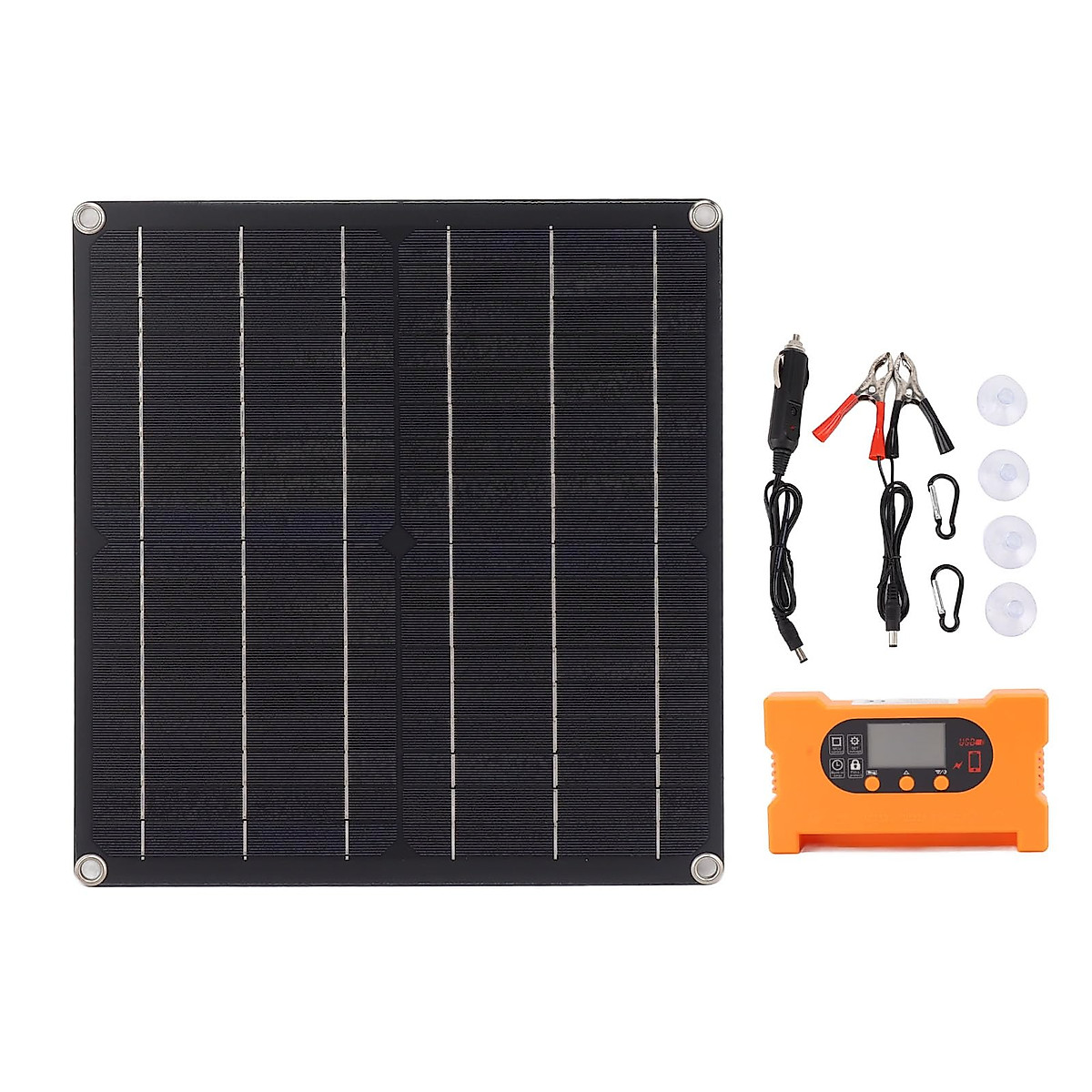 Portable Solar Panels, Solar Panel Monocrystalline Silicon Safe 10A High Efficiency Multi Functional with Controller for Outdoor