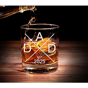 NeeNoNex DAD Est 2025 Pregnancy Announcement New Dad Established 2025 First Time Father Whiskey Glass