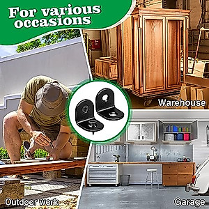 16PCS L Bracket Stainless Steel Corner Brace, Premium 90 Degree Right Angle Shelves Brackets, Small Black Metal L Corner Brackets for Wood Drawer Cabinet Furniture with 32 Pcs Screws (0.79x 0.79 inch)