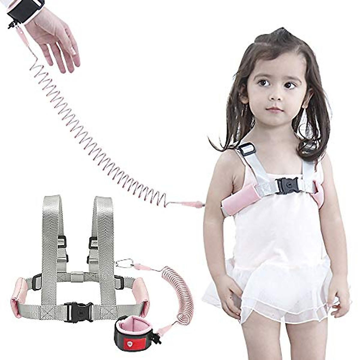 OFUN Toddler Leash for Walking, Anti Lost Wrist Leash for Child Safety, Toddler Safety Harness Leash, Kids Leash Harness for Girls 6.6ft, Pink
