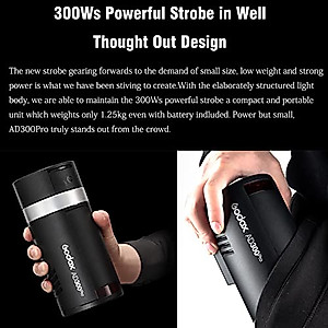 Godox AD300 Pro AD300Pro Flash Strobe Monolight, 300Ws Outdoor Flash, Recharagable Lithium Battery, 2.4G HSS 1/8000s Portable Flash Compatible for Nikon Canon Sony Fuji Olympus Panasonic Camera