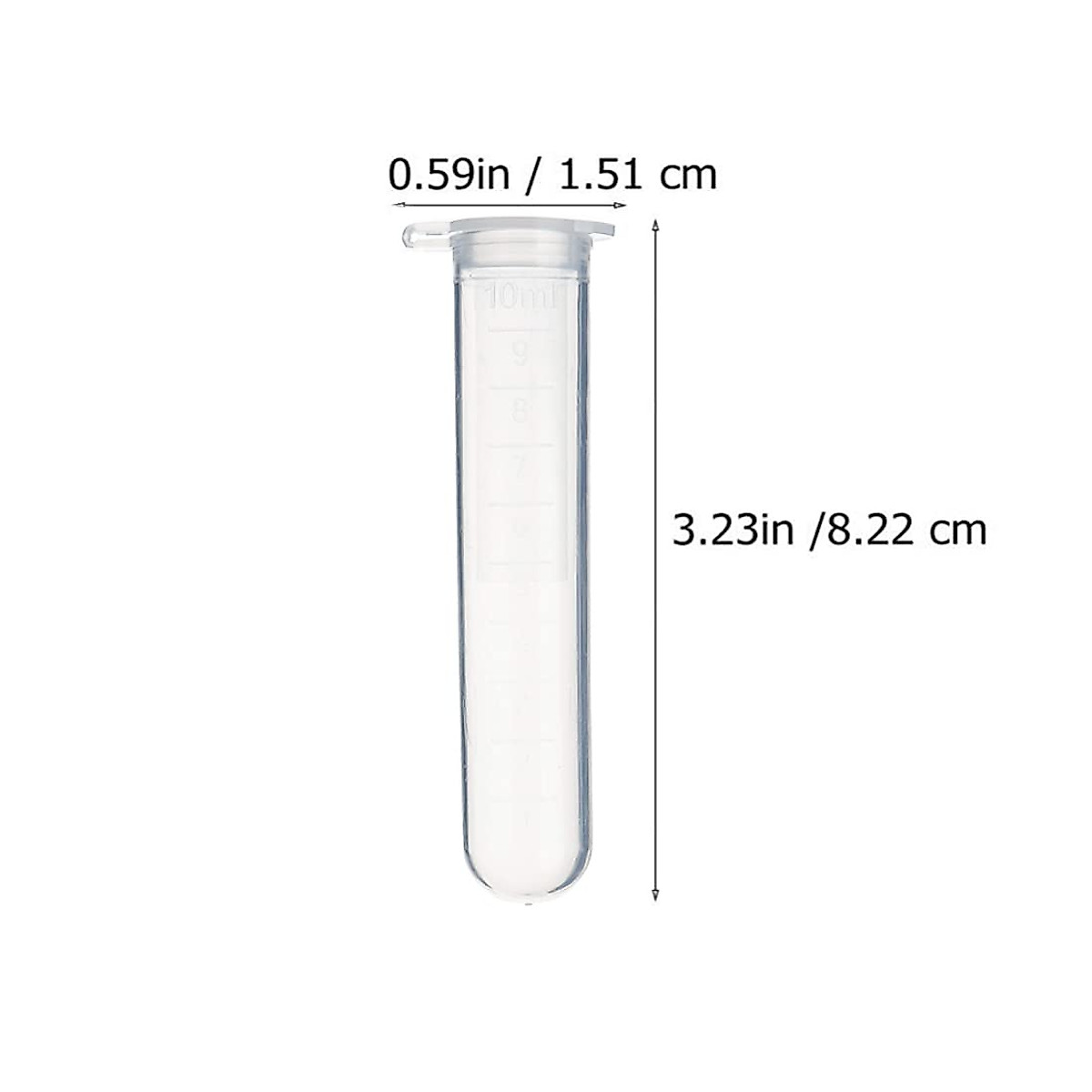 25Pcs 10ml Microcentrifuge Tube with Snap Cap, Clear Plastic Centrifuge Tubes Small Sample Bottle Mirco Test Tubes for Sample Storage Container
