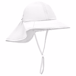 Baby and Toddler Sun Hat - UPF 50+ Kids Boy & Girl Summer Swim Pool & Beach Hat White