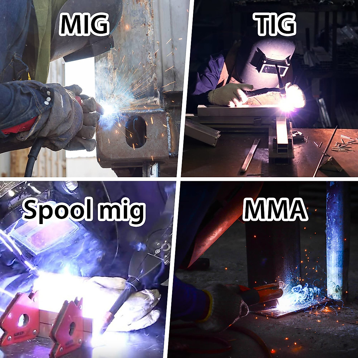 Mig Welder, Spool Gun Mig Welding Machine Inverter 165A MTG165 SG-Welding Gloves