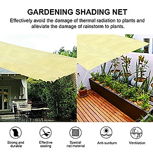 ZGOEK Sun Shade Sail, Rectangle Shade Sail UV Block 90% Shade Fabric Sun Shade Cloth for Outdoor Patio Lawn Garden Beige 2x1.6m/6.5x5.2ft