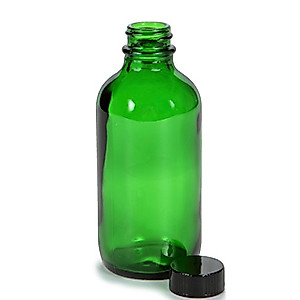 Vivaplex, 12, Green, 4 oz Glass Bottles, with Lids