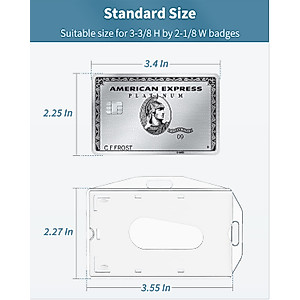 Pawfly 5 Pack Vertical and Horizontal 1-Card Badge Holder with Thumb Slot Single Card Hard Transparent PC Case Protector for Office School ID Credit Card Driver’s License and Pass