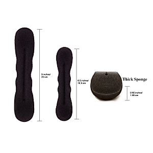 Beaute Galleria Magic 4 Pieces Black Foam Sponge Twist Shapers, Hair Bun Maker, Hair Donuts for Ballet Buns (2 Small, Large)