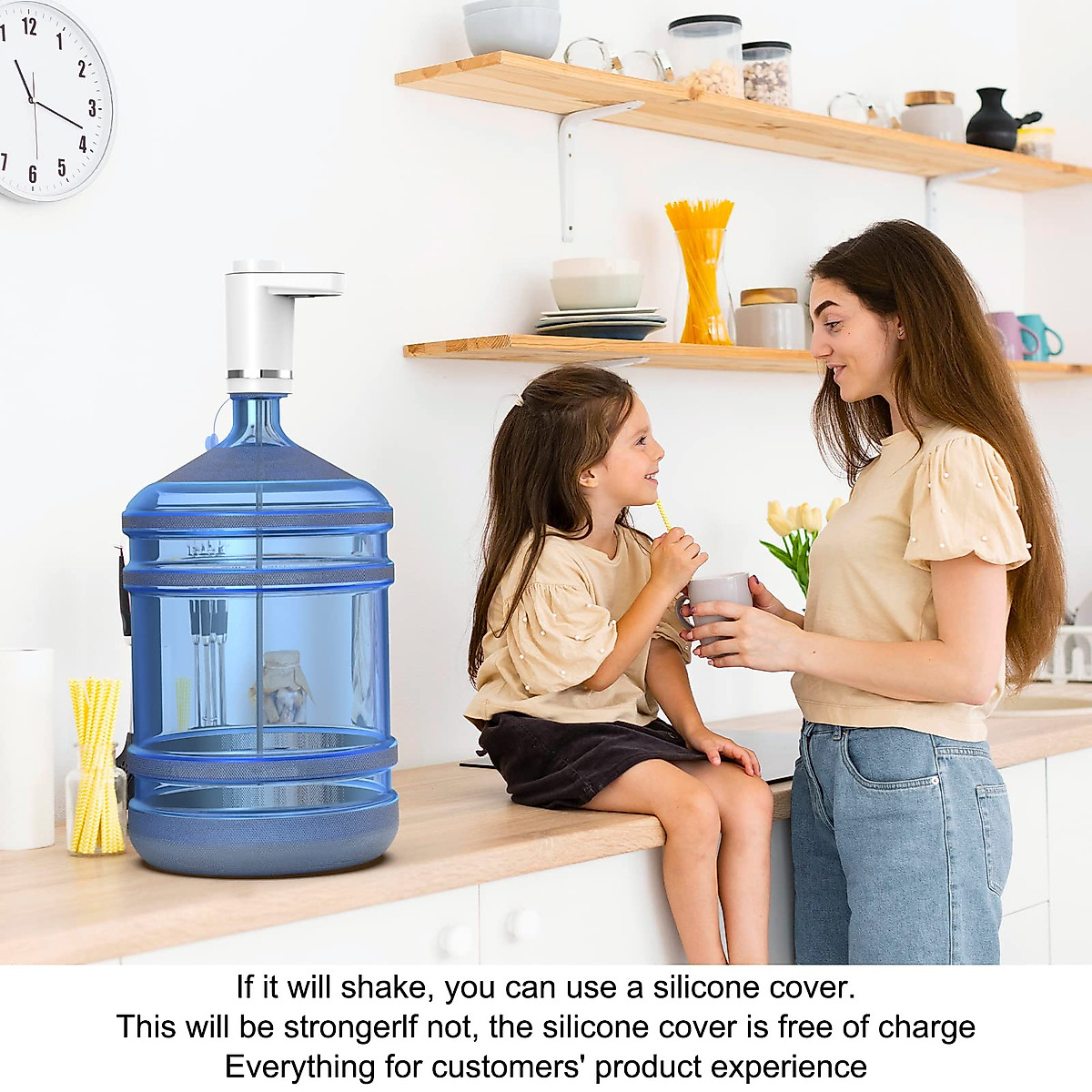 Water Dispenser Pump for 5 Gallon Bottle, Portable Water Bottle Pump with USB Charging, Electric Automatic for 2-5 Gallon Jugs, for Home Camping -White