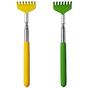 Mini Zen Sand rakes Tool Decoration Garden Sand rake feng Shui Decoration for Home Office 2 Pieces(Yellow + Green)