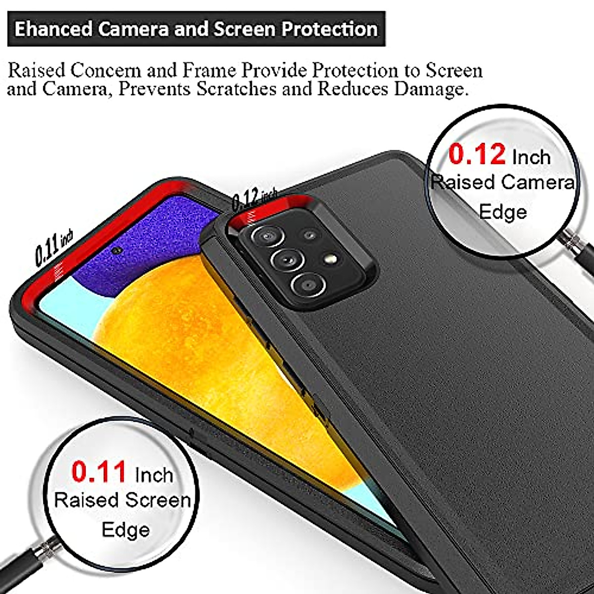 TENCO Compatible with Samsung Galaxy A52 5G Case,with Screen Protectors,Heavy Duty Rugged Shockproof Full Body Protection Kickstand Case with Belt Clip Holster for Samsung Galaxy A52 5G(Black)