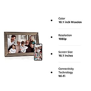 10.1 WiFi Digital Photo Frame, Canupdog IPS Touch Screen Smart Cloud Photo Frame with 16GB Storage, Wall Mountable, Auto-Rotate, Motion Sensor, Share Photos via Frameo App